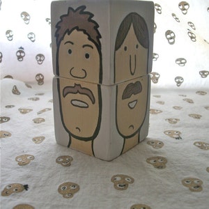 Build A Man Mustache 2 Block Set Hand Painted by Debbie is - Etsy