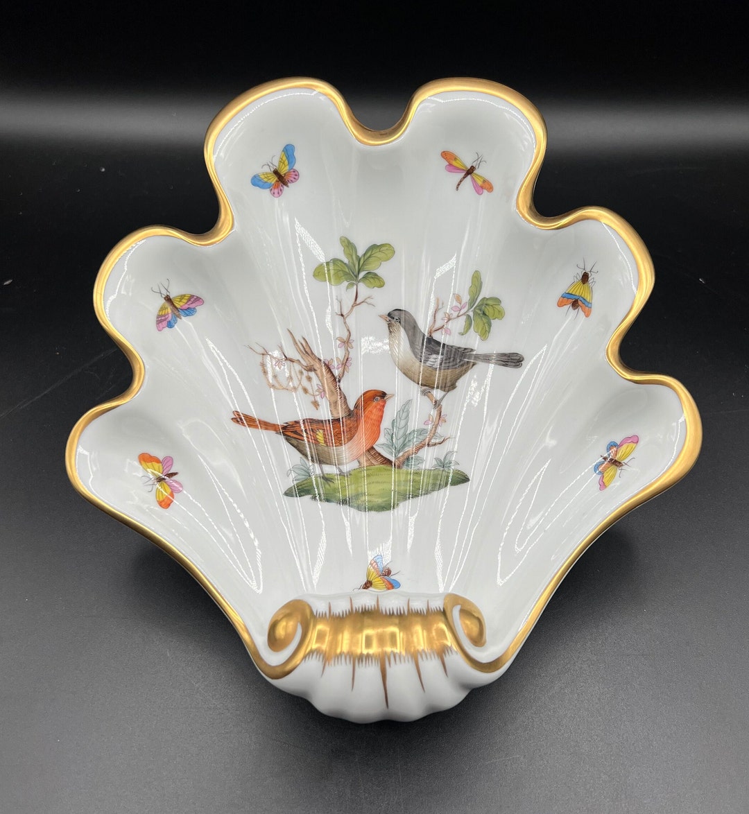 Herend ROTHSCHILD BIRD Decorative Shell Dish/bowl 7521/RO - Etsy
