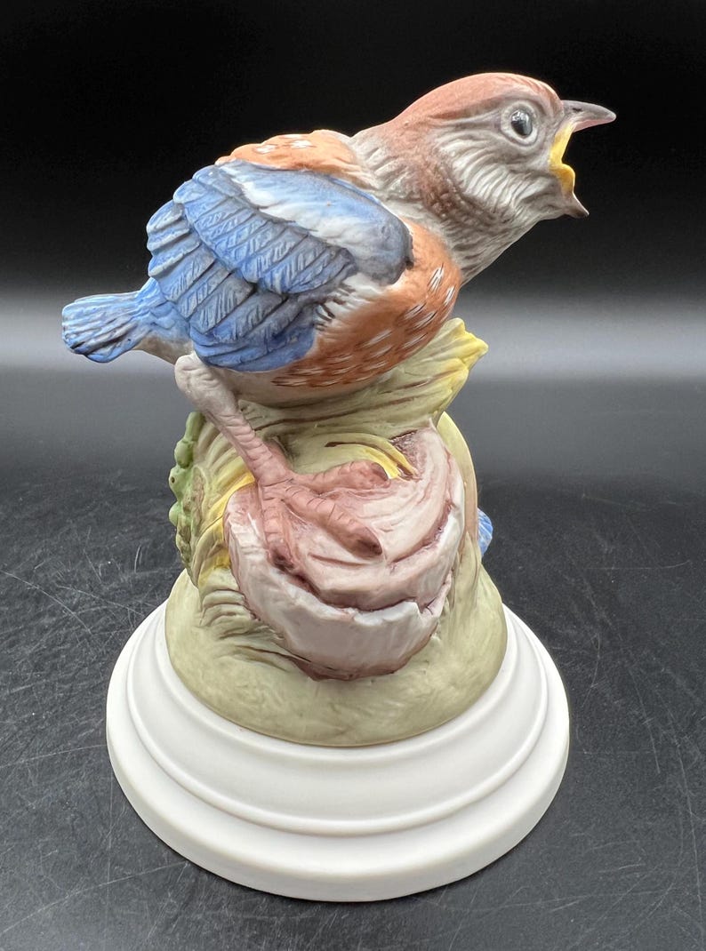 Edward Boehm #494 "fledgling Western Bluebirds" Porcelain Figurine, C ...