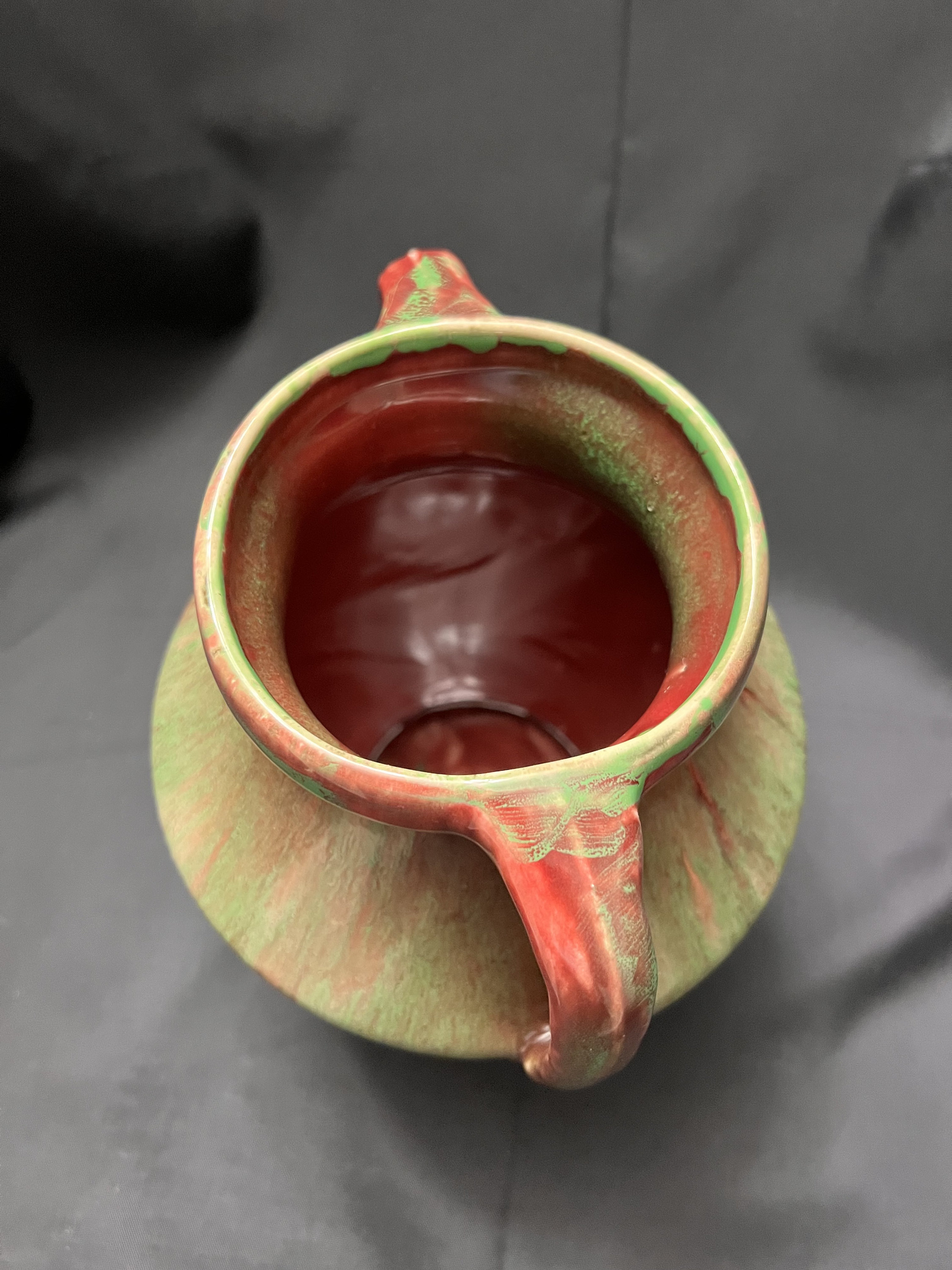 Weller Pottery TURKIS Red Green Drip Glaze Vase With Original Label ...