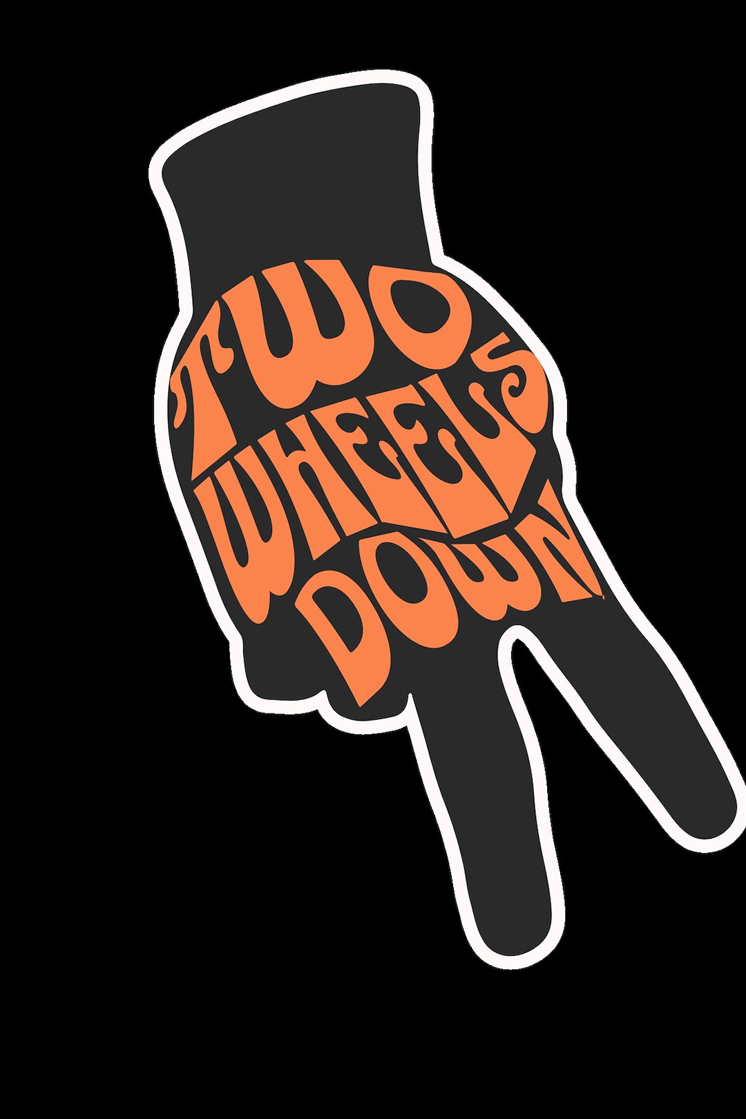 TWO WHEELS DOWN Motorcyclist Sticker - Etsy