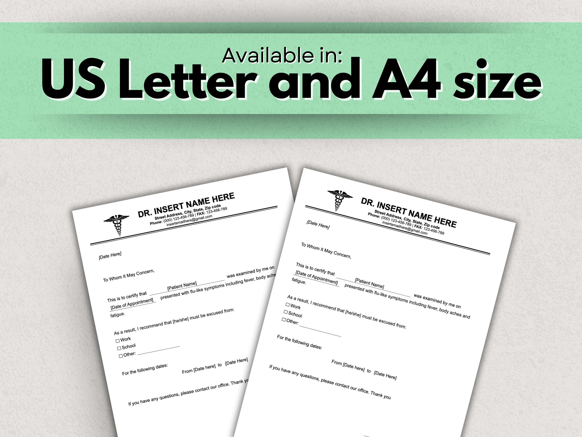 Fillable Doctor Excuse Note Due to Fever, Doctors Note for Work, Doctor ...