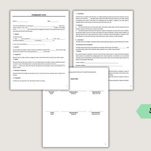 Promissory Note Template for Loans, Promissory Note for Debt Promissory ...