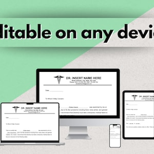 Fillable Doctors Note for Work, Doctor Excuse Note Due to Flu/fever ...