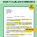 Court Character Reference Letter Template: Editable & Customizable ...