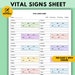 Vital Signs Monitoring Sheet, Nurse Notes Chart Template Printable ...