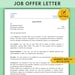 Professional Job Offer Letter Template: Editable US Letter (microsoft ...