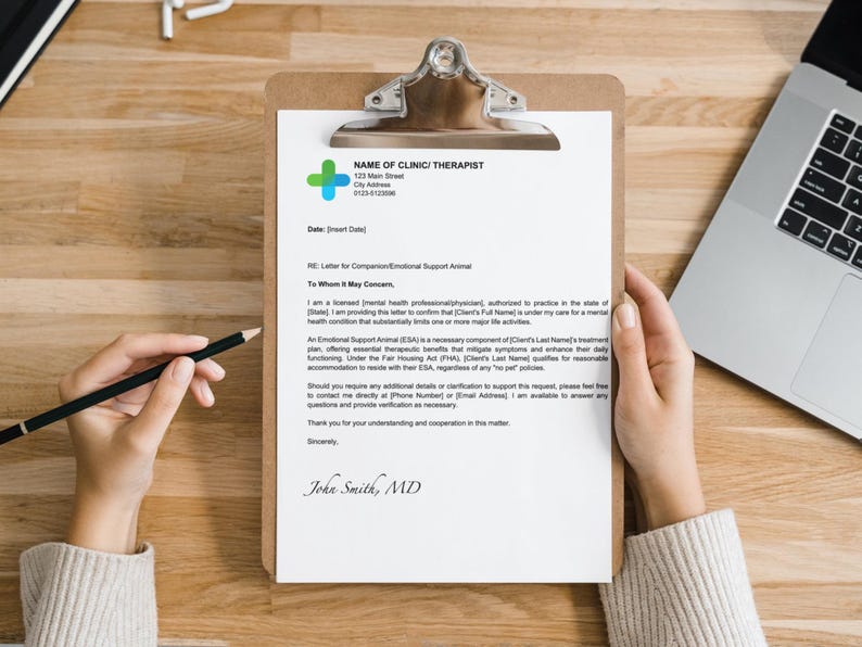 ESA Letter Template: Editable Emotional Support Animal Letter ...