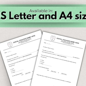 Editable Dentist Excuse Note Template (PDF & Word) - Etsy