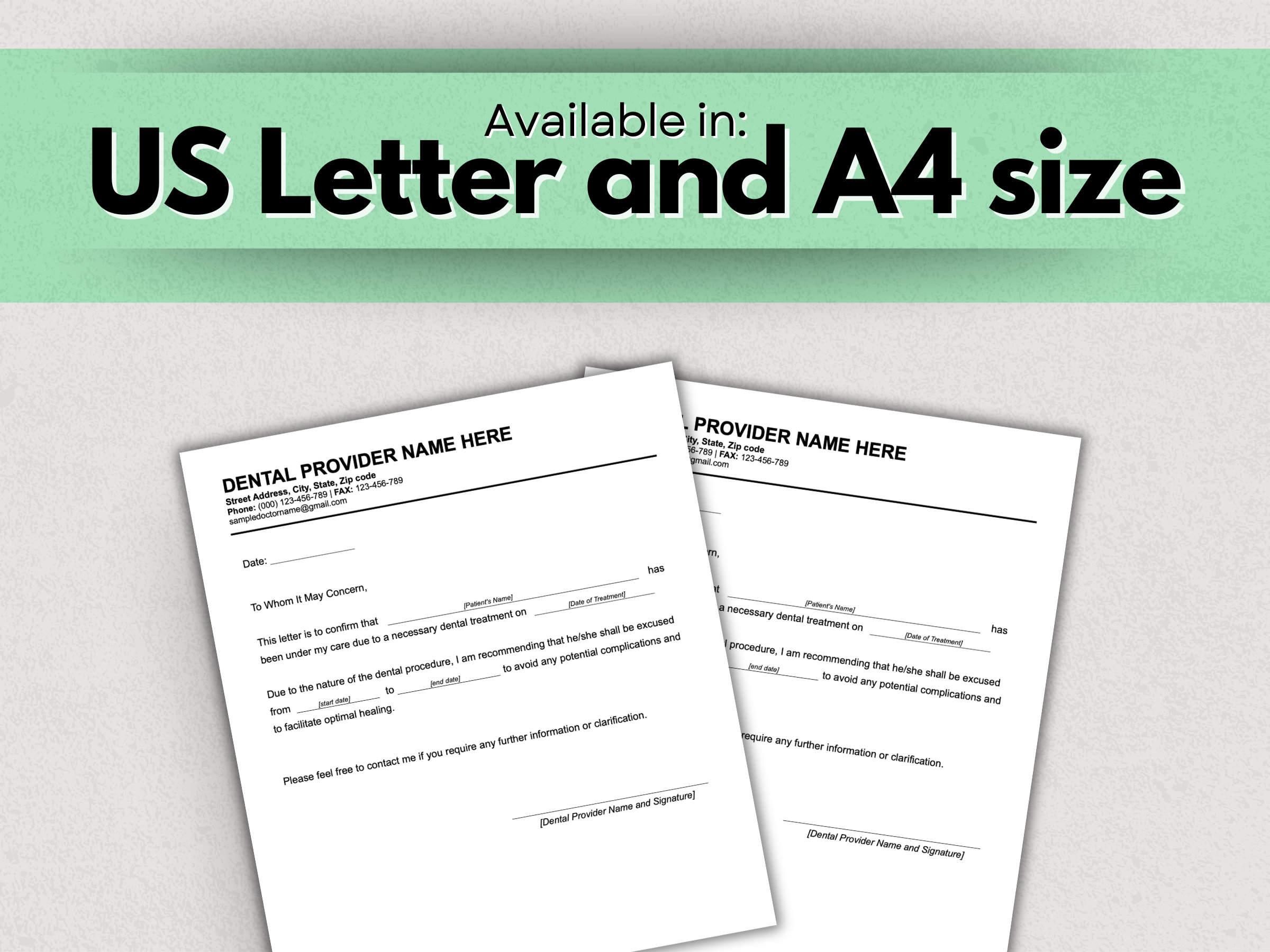 Dentist Excusenote Template Orthodontic Medical Excuse Note Instant ...
