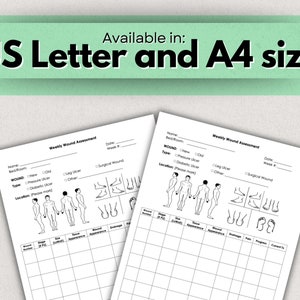 Weekly Wound Assessment Sheet: Nurse Report (PDF & Word) - Etsy