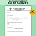 Fillable Doctor Excuse Note Due to Surgery, Doctors Note for Work ...