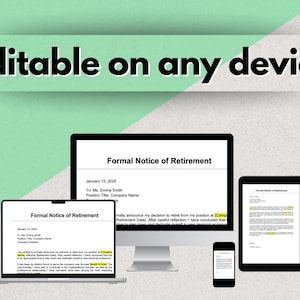 Retirement Letter, Notice of Retirement, Professional Resignation ...