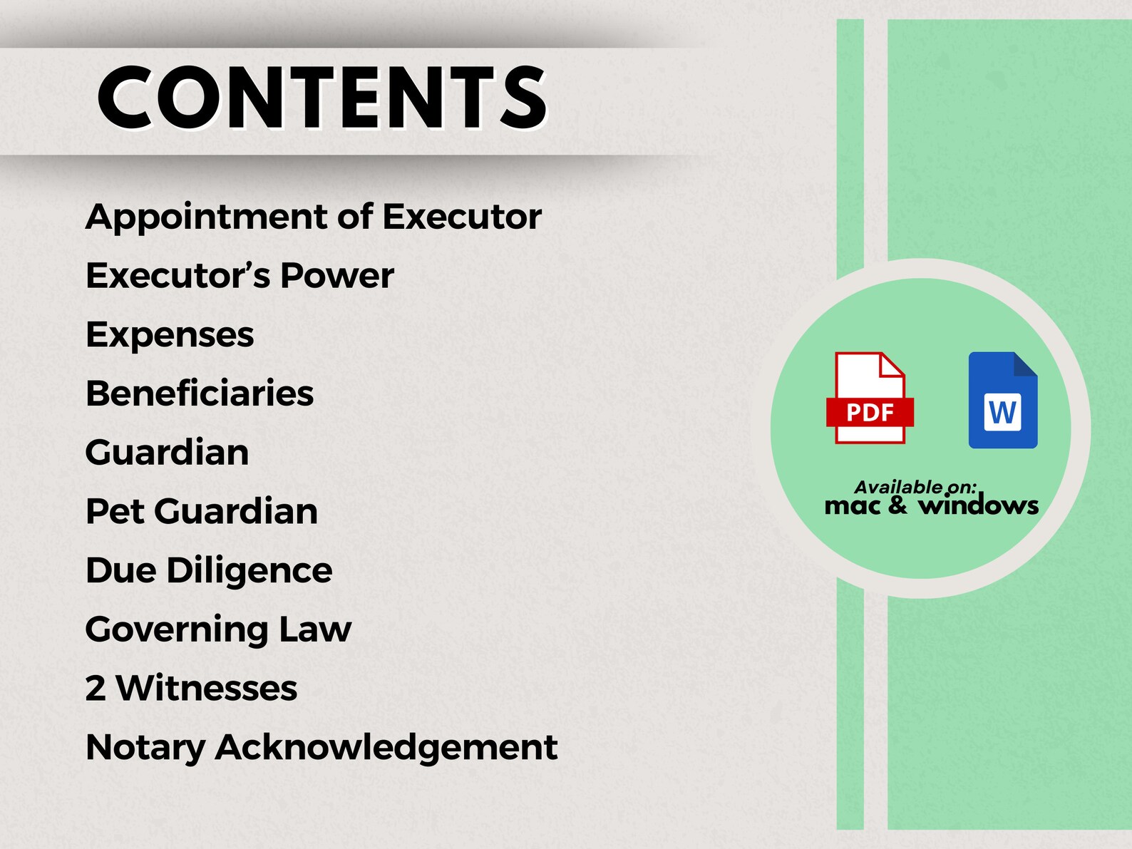 Editable Last Will and Testament Template Legal Document Estate ...