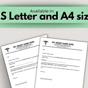 Editable Urgent Care Doctor Note for Work & School, Doctor Excuse Note ...