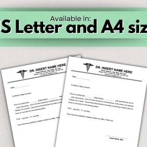 Fillable Doctors Note for Work, Doctor Excuse Note Due to Flu/fever ...