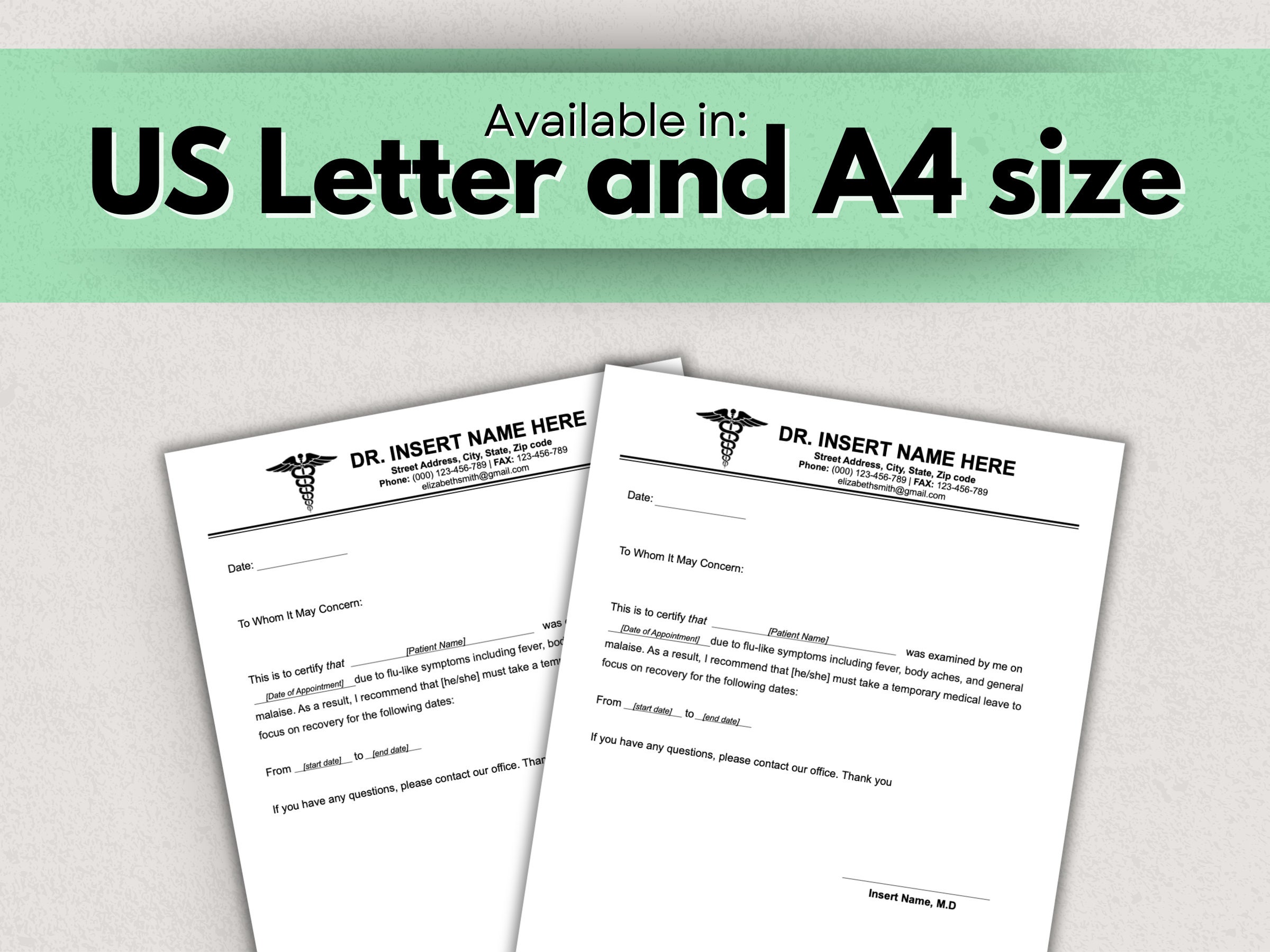 Fillable Doctors Note for Work, Doctor Excuse Note Due to Flu/fever ...