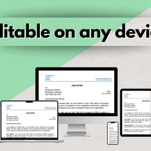 Professional Job Offer Letter Template: Editable US Letter (microsoft ...