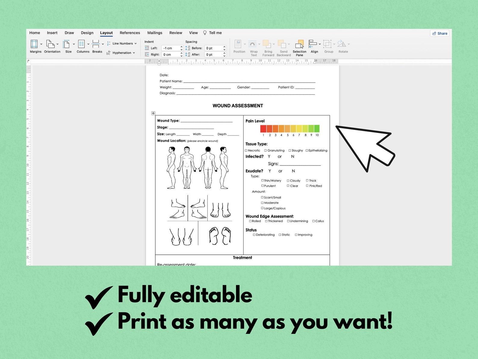 Wound Care Assessment Sheet, Pressure Ulcer Skin Integrity Assessment ...