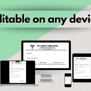 Fillable Doctor Excuse Note Due to Fever, Doctors Note for Work, Doctor ...