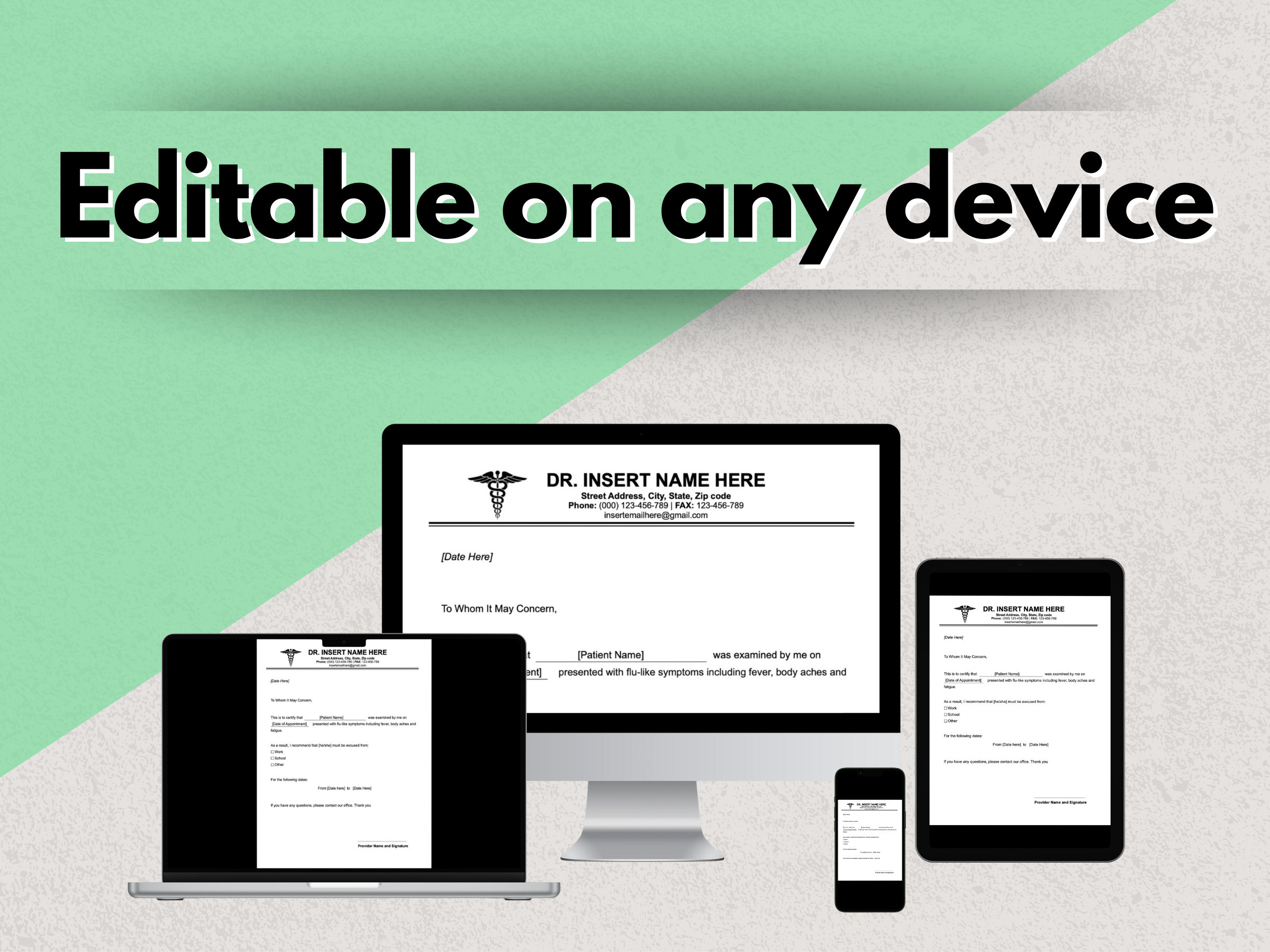 Fillable Doctor Excuse Note Due to Fever, Doctors Note for Work, Doctor ...