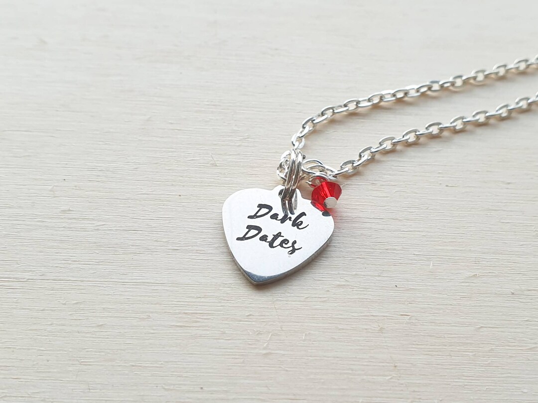 Dark Dates Heart Charm Necklace - Etsy