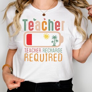 Teacher Recharge Required Shirt, Elementary Educators Shirt, Teacher ...