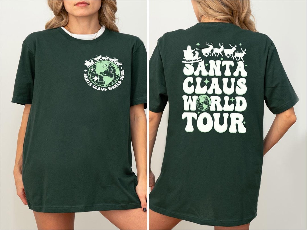 Santa Claus World Tour Shirt, Christmas Santa Sleigh Shirt, Xmas Family ...