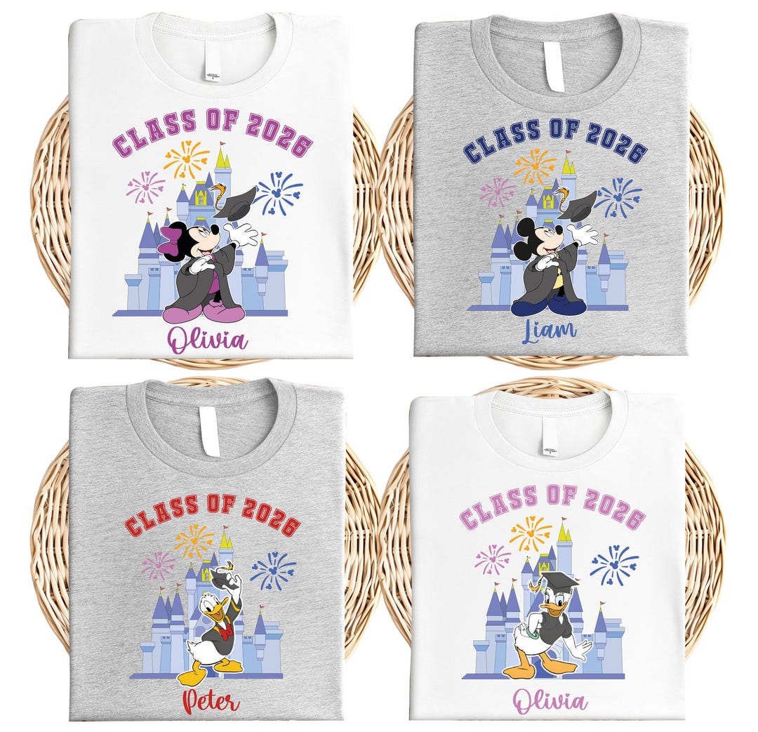 Disney Class of 2026 Shirt, Custom Mickey and Friends Senior Shirt ...