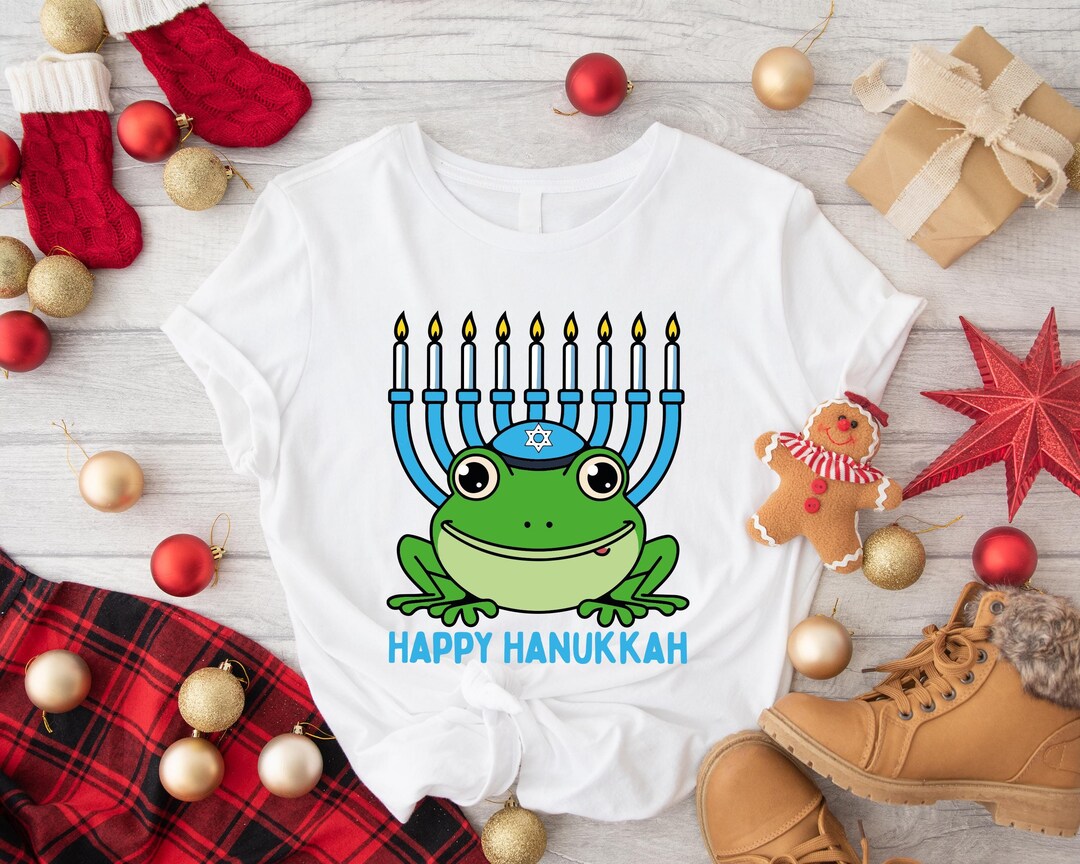 Happy Hanukkah Frog Shirt, Jewish Holiday Christmas Shirt, Family ...