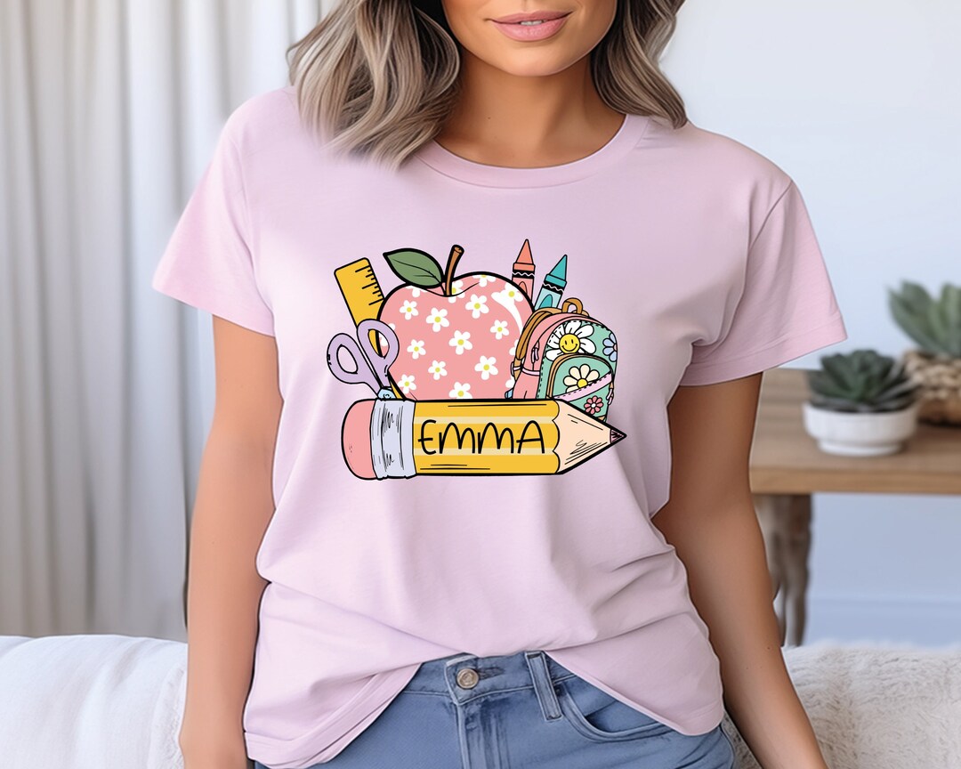 Custom Back to School Shirt, First Day of School Shirts, Pencil ...