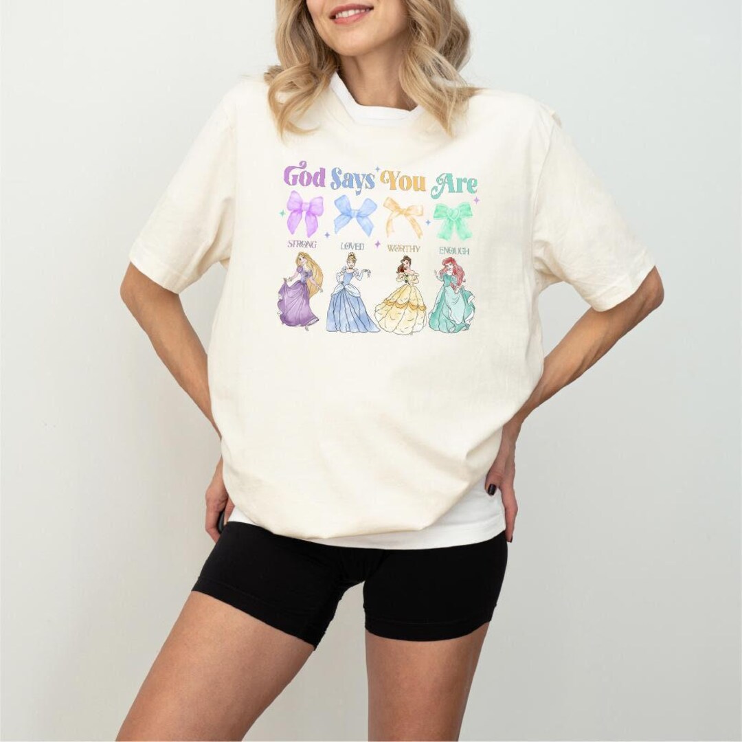 Princesses God Says You Are Shirt, Disney Christian Girls Shirt, Bible ...