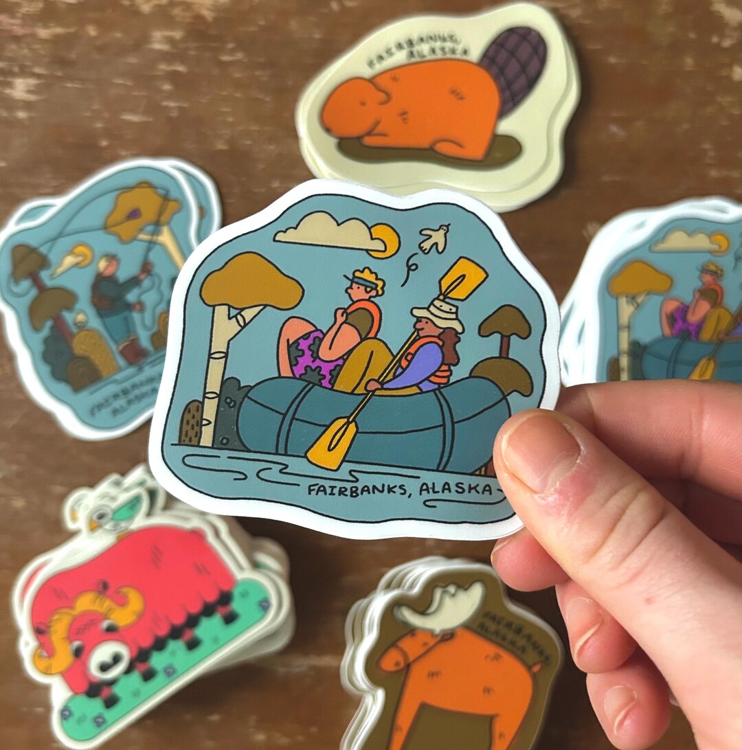 Sticker: Rafting in Fairbanks, Alaska - Etsy