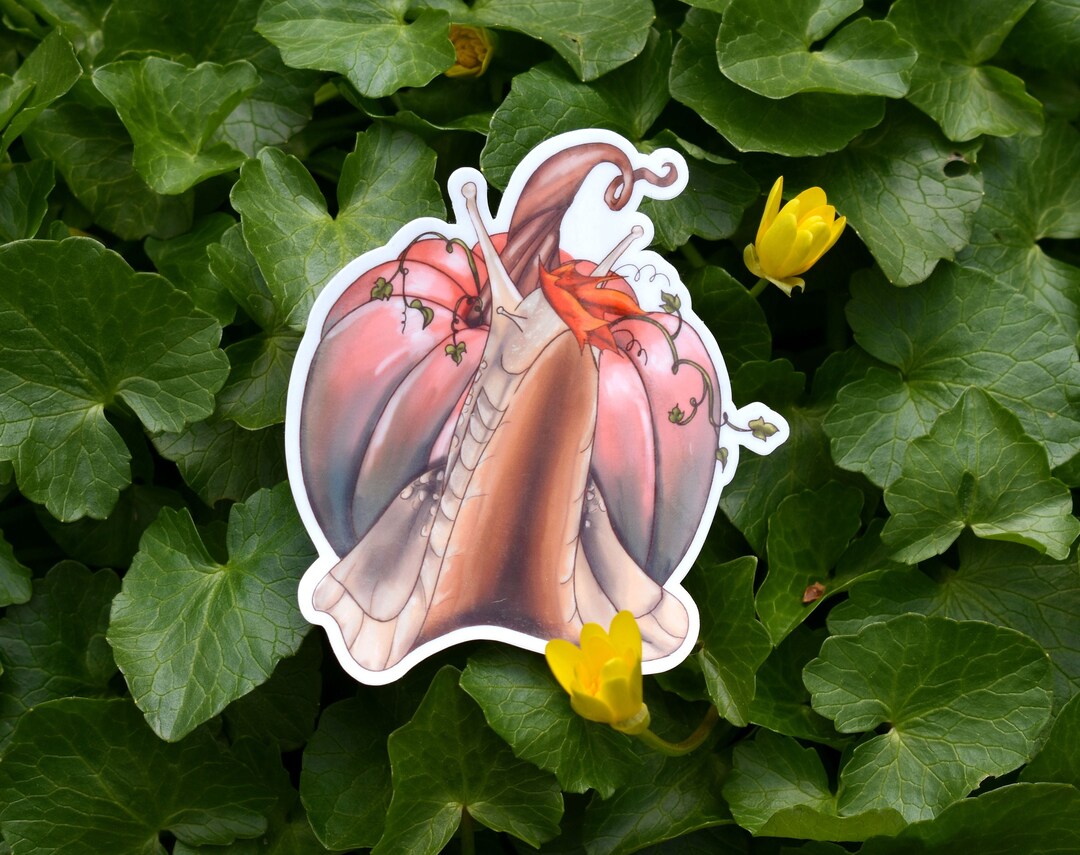 Pumpkin Snail Sticker, Fall Snail, Fall Pumpkin, Die-cut Vinyl Sticker ...