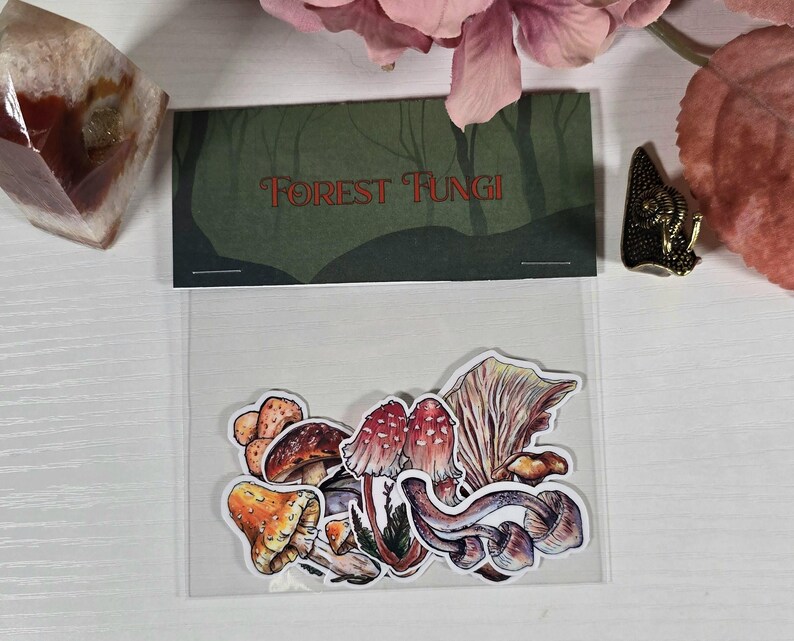 Mushroom Sticker Pack, Nature Inspired Stickers, Cottagecore, Die-cut ...