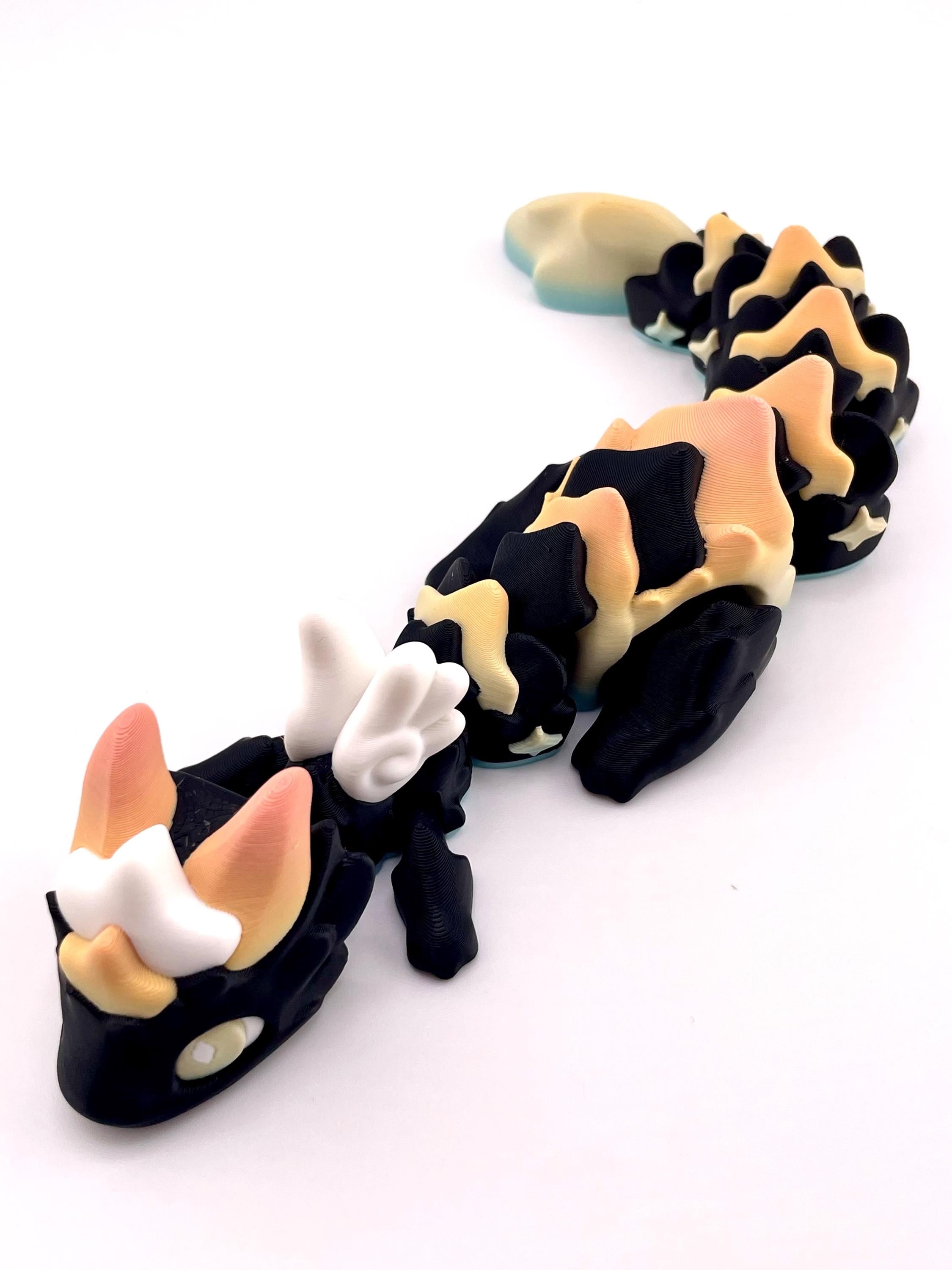Articulating Rainbow Twinkle Dragon - Atria Dragon - 10 Inch Flexi ...