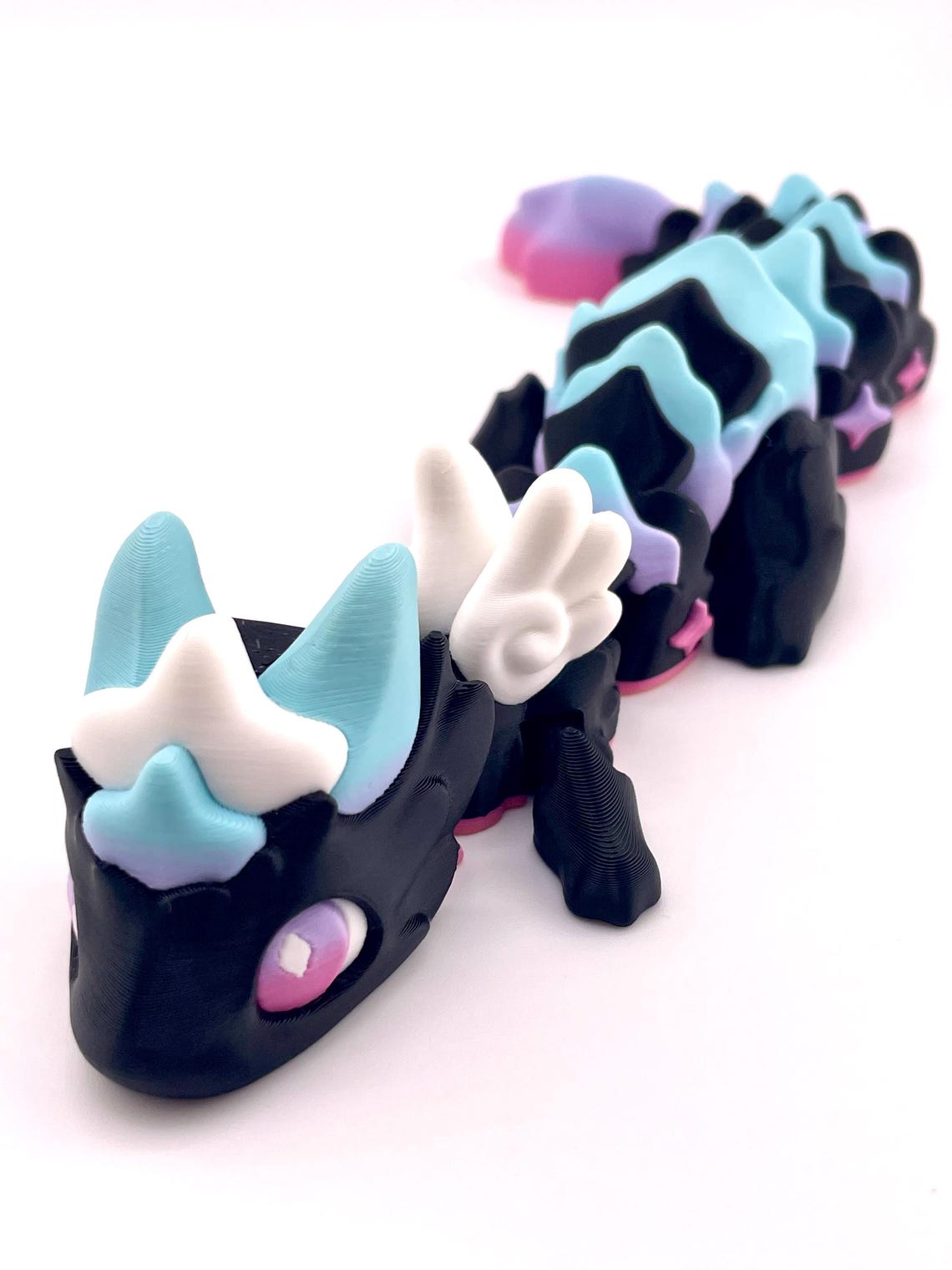 Articulating Rainbow Twinkle Dragon - Atria Dragon - 10 Inch Flexi ...