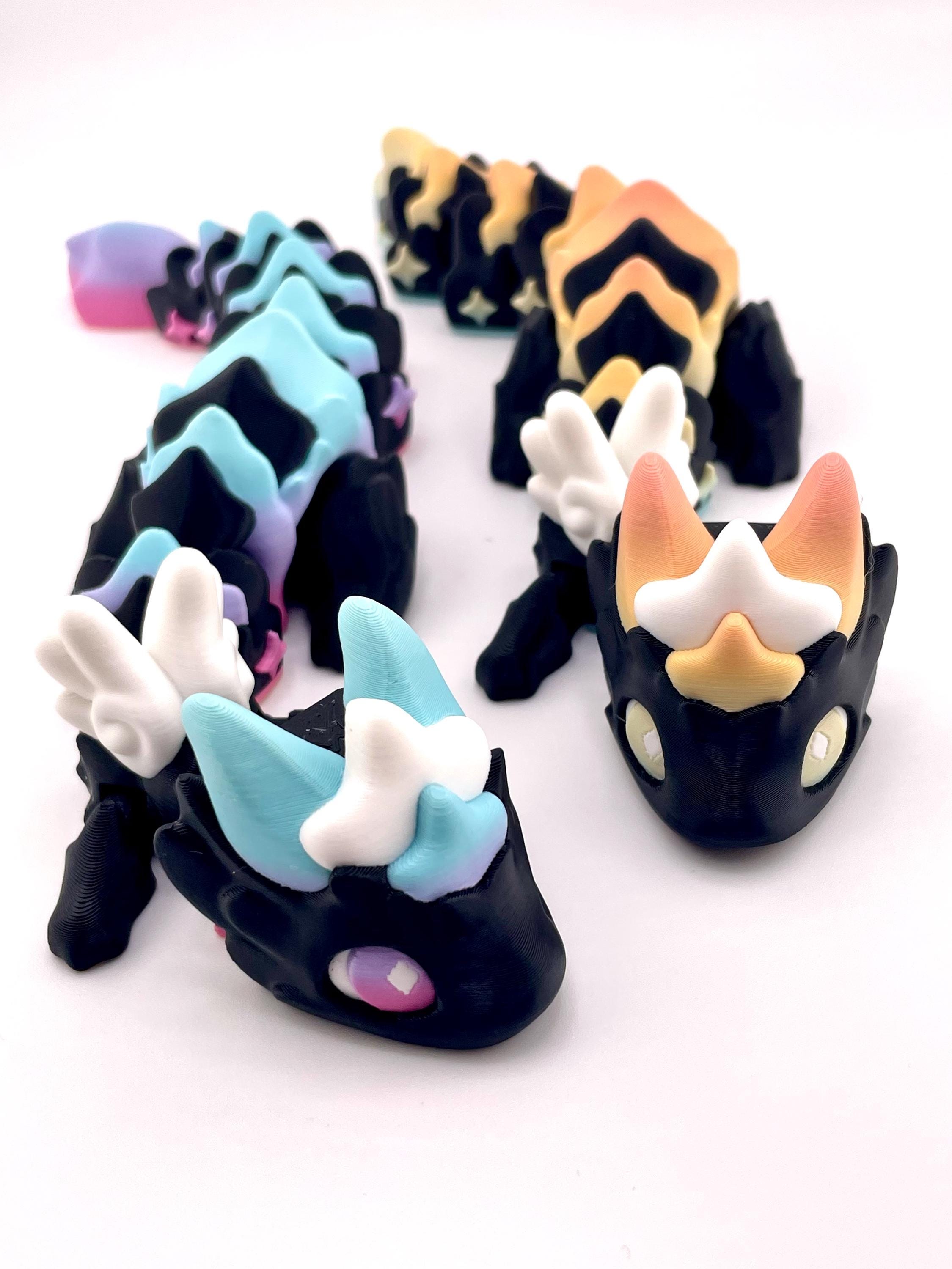 Articulating Rainbow Twinkle Dragon - Atria Dragon - 10 Inch Flexi ...