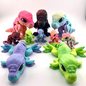 Articulating Tiny T-rex, 3D Printed Flexi Dinosaurs, Multicolored ...