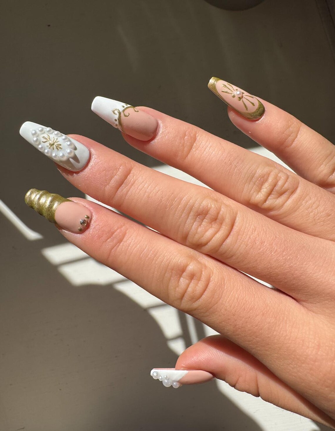 Goddess Nails Aphrodite White and Gold Press on Nails - Etsy