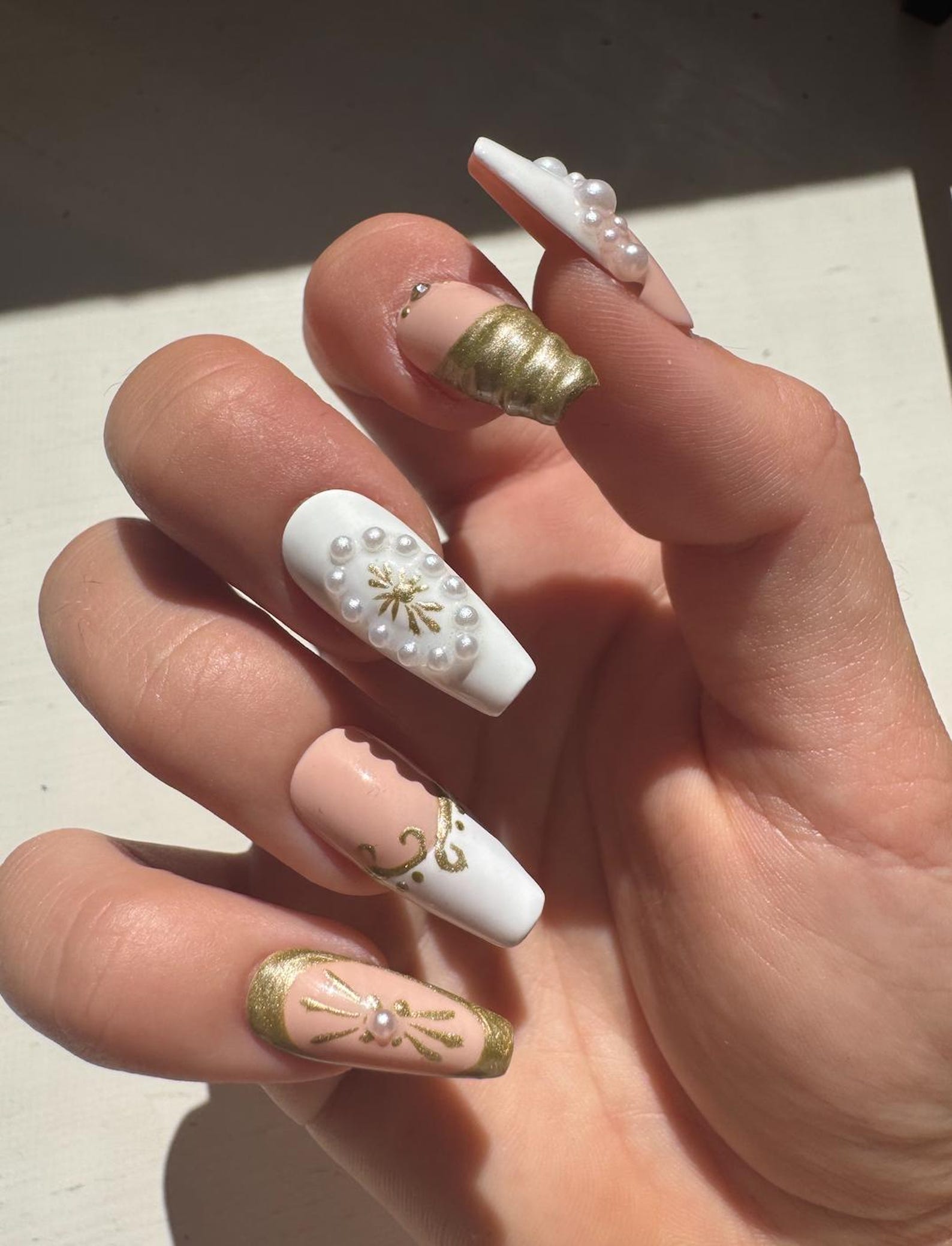 Goddess Nails- Aphrodite White and Gold Press on Nails - Etsy