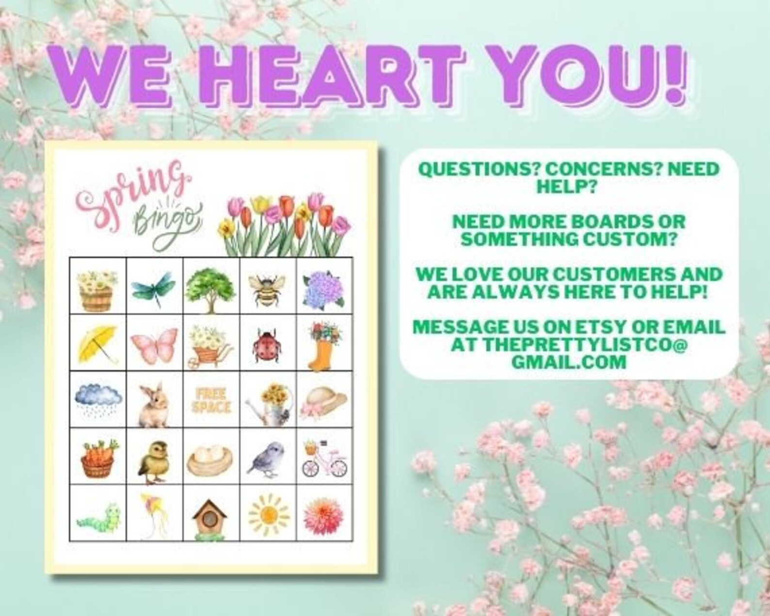 Spring Bingo Printable Game Set of 30, Spring Classroom Game, Spring ...