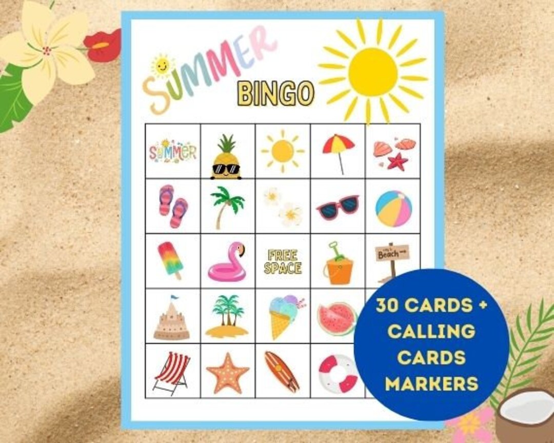 Summer Bingo Game | End of Year Classroom Party for 30 | Summer ...