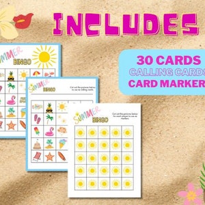 Summer Bingo Game | End of Year Classroom Party for 30 | Summer ...