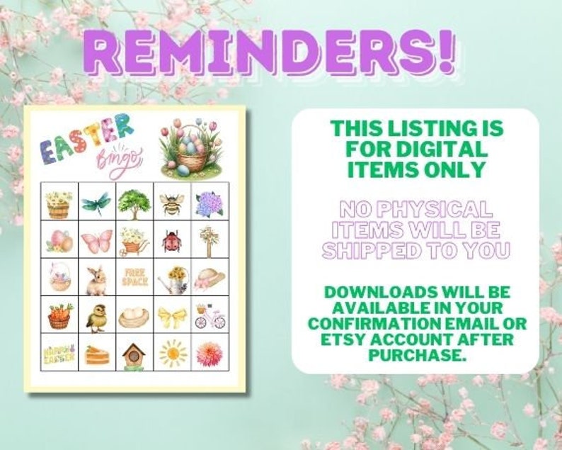 Easter Bingo Printable Game Set of 30, Easter Classroom Game, Spring ...