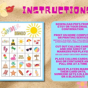 Summer Bingo Game: End of Year Classroom Party (PDF Pattern) - Etsy