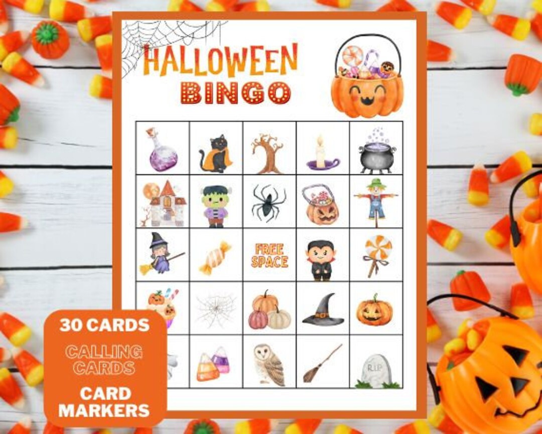 Halloween Bingo Printable Game Set of 30, Classroom Game, Classroom ...