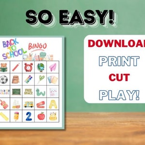 Back to School Bingo Printable Game Set of 30, Beginning of Year ...