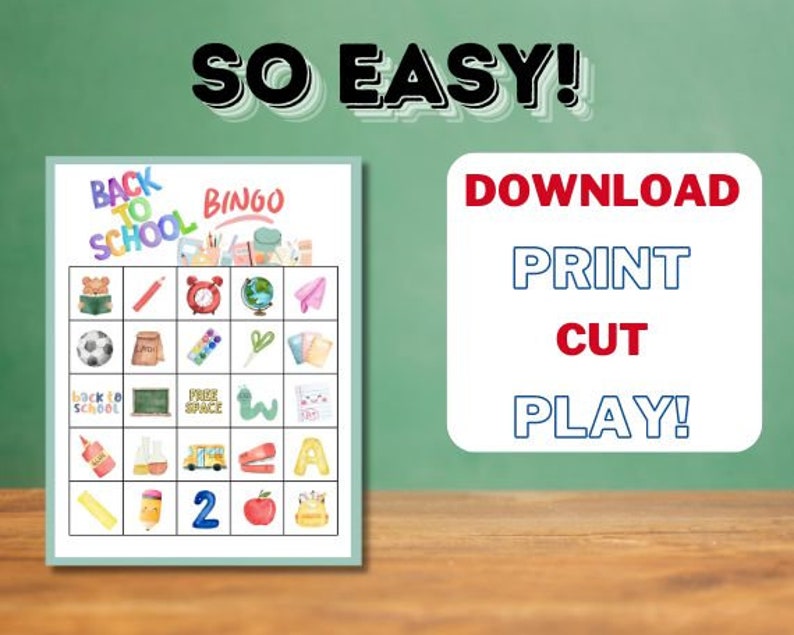 Back to School Bingo Printable Game Set of 30, Beginning of Year ...