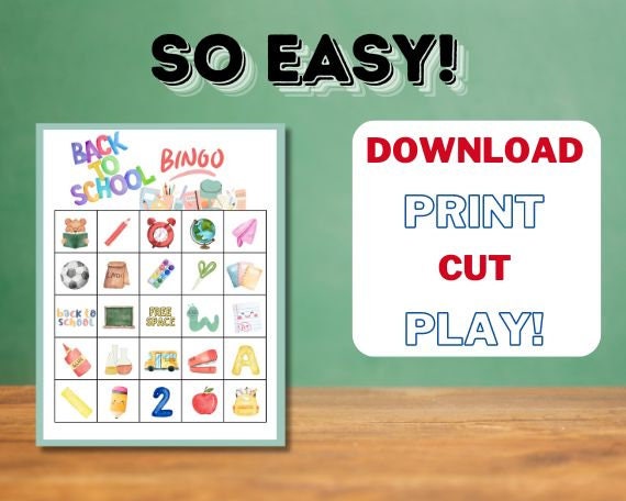 Back to School Bingo Printable Game Set of 30, Beginning of Year ...